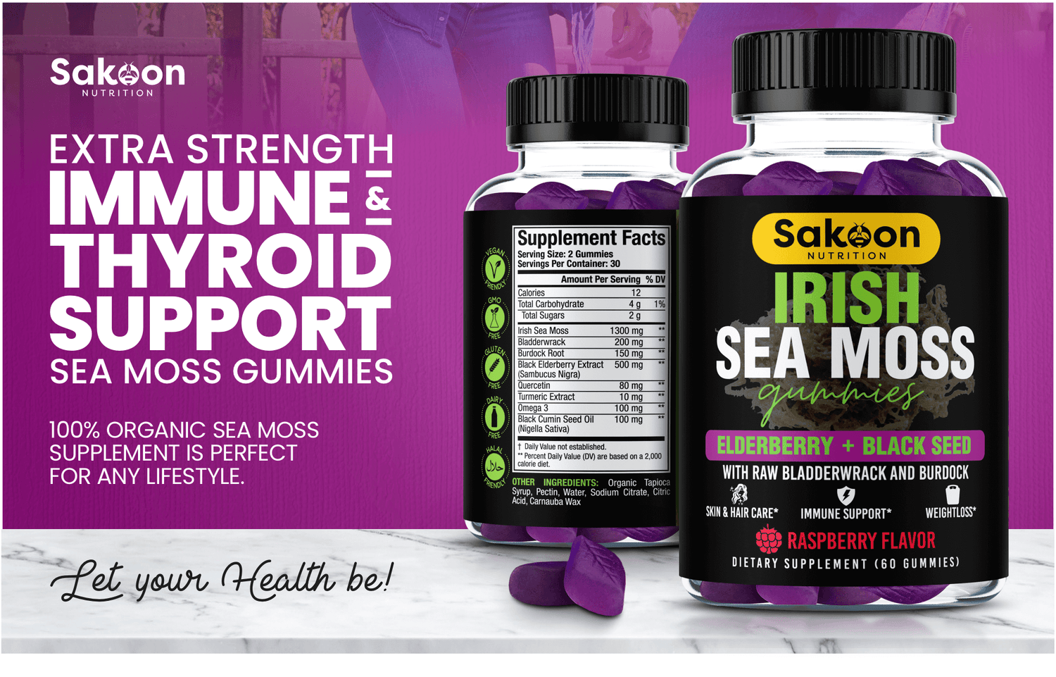 Sea Moss Gummies With Elderberry & Black Seed Oil – Sakoon Nutrition®