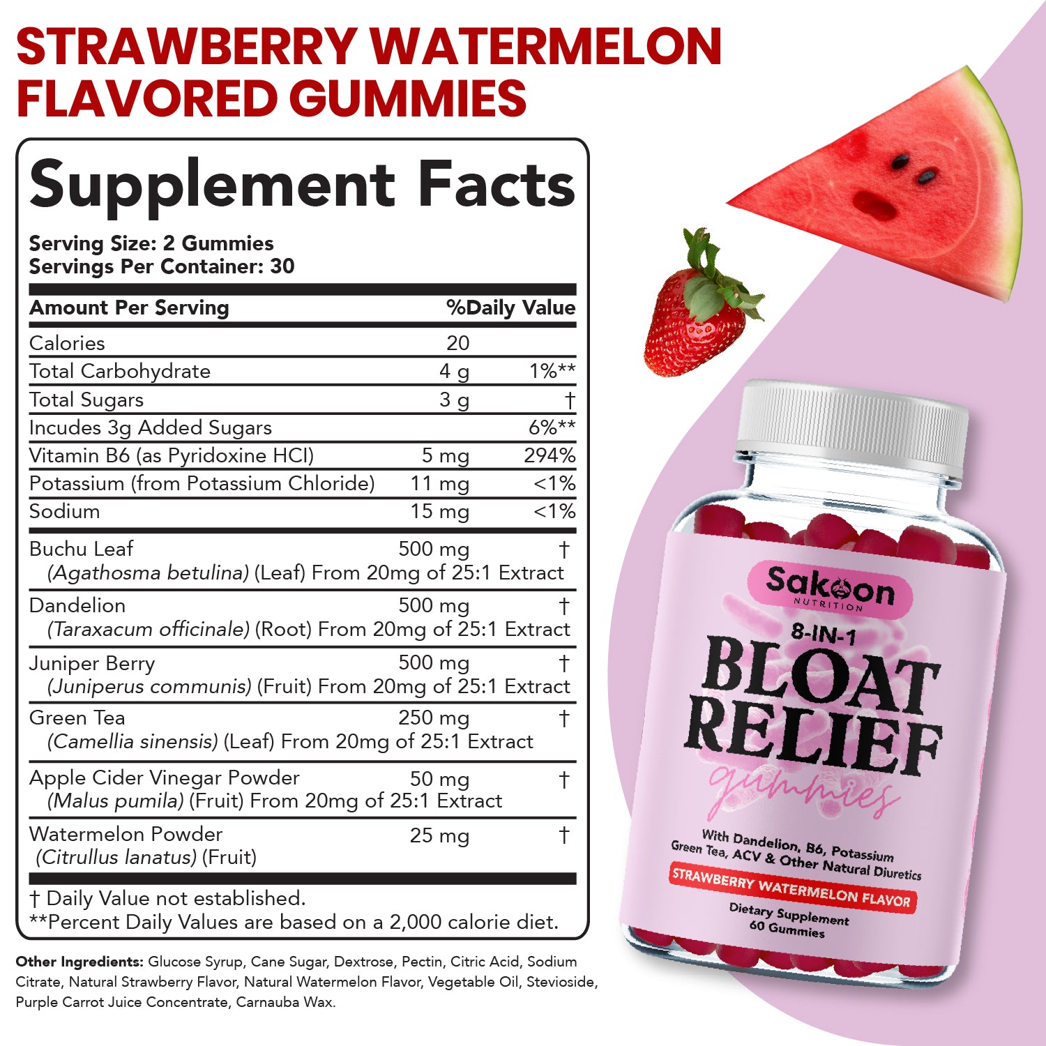 Bloating Relief Gummies - Green Tea, ACV, Dandelion, & More – Sakoon ...