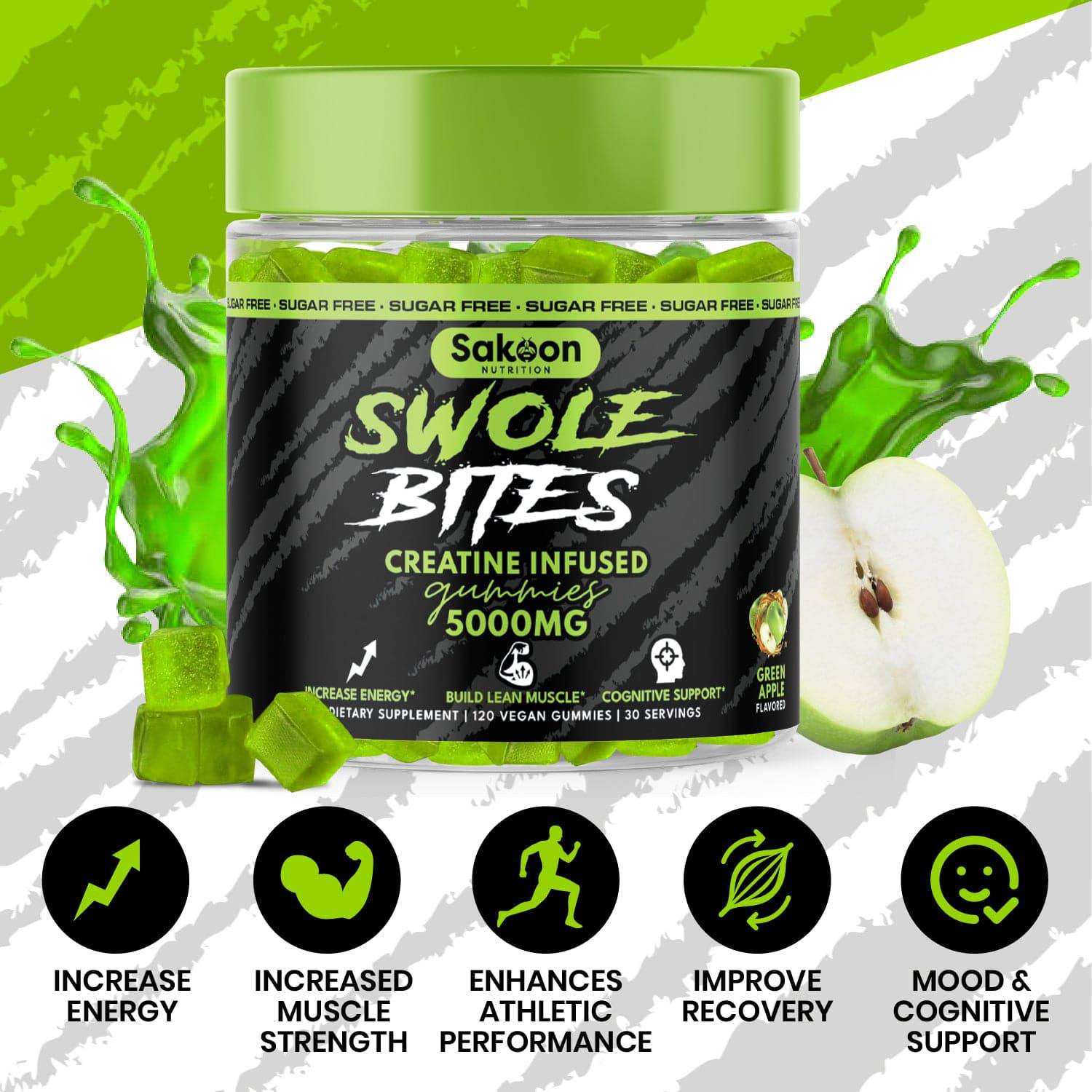 5000mg Creatine Monohydrate Gummies Sakoon Nutrition 5000mg Creatine Monohydrate Gummies Sakoon Nutrition